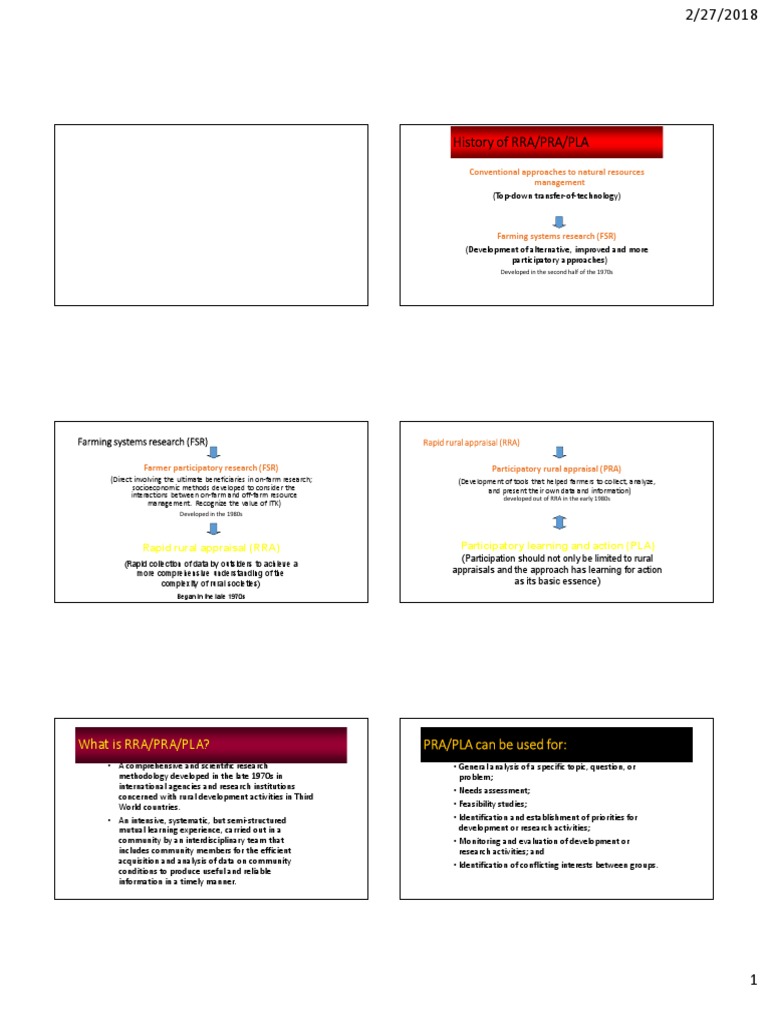 History of RRA/PRA/PLA | Download Free PDF | Field Research ...