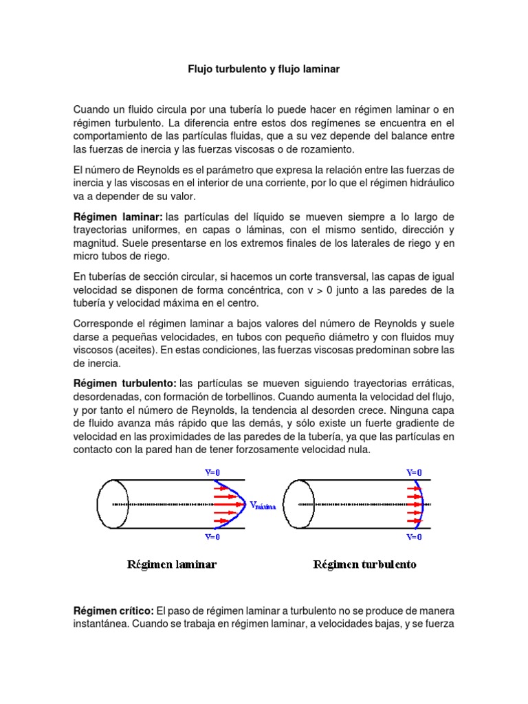 Flujo Turbulento y Flujo Laminar | PDF
