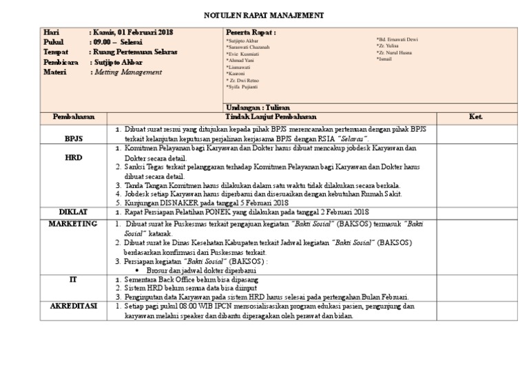 003 - Notulen Meeting Management | PDF