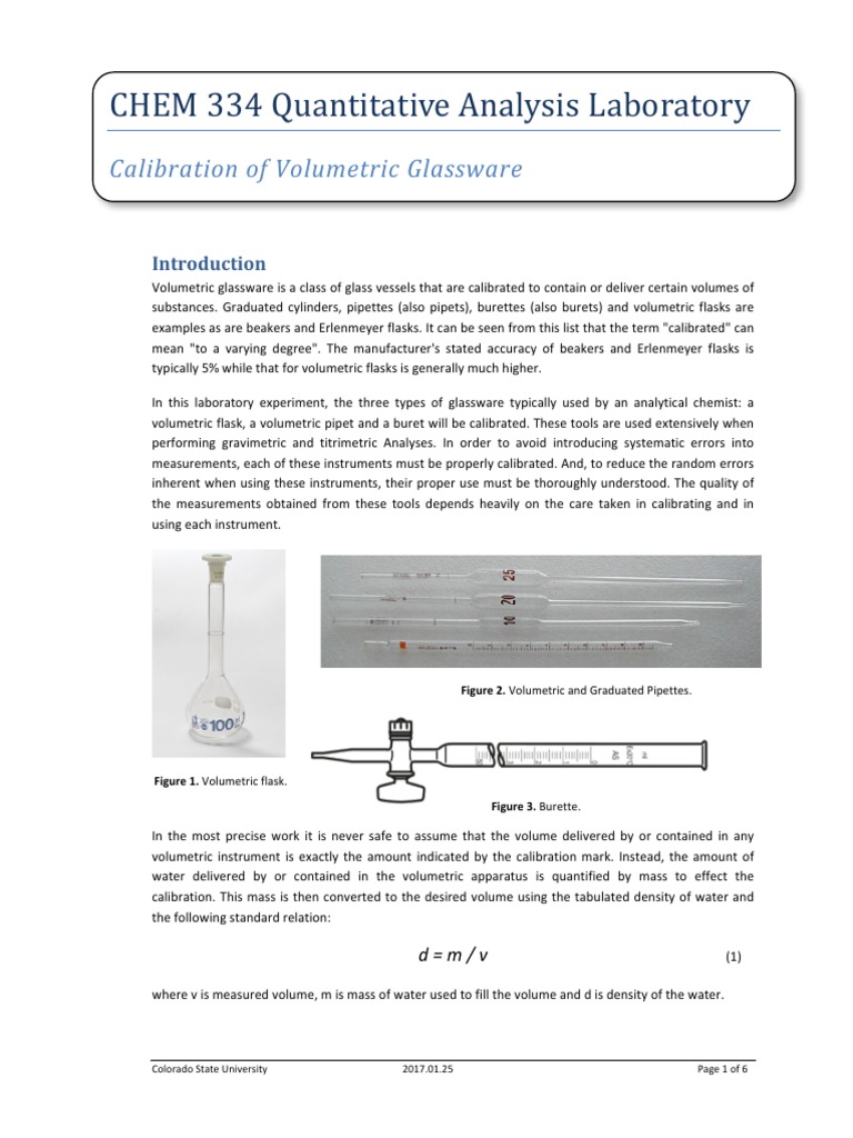Calibration of Volumetric Glassware | PDF | Nature