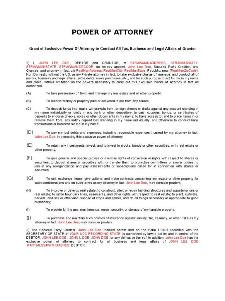 Legal Power of Attorney Guide | PDF | Power Of Attorney | Conveyancing