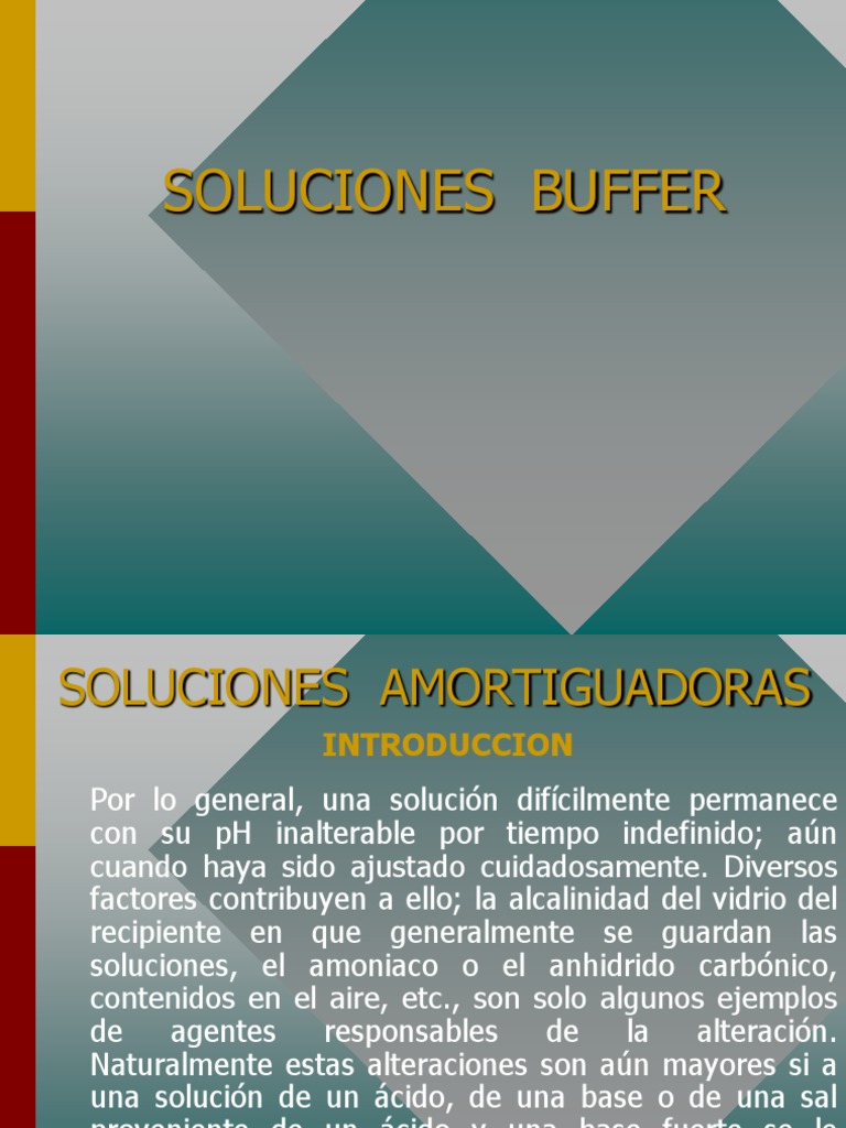 SOLUCIONES BUFFER.ppt | Solución tampón | Ph