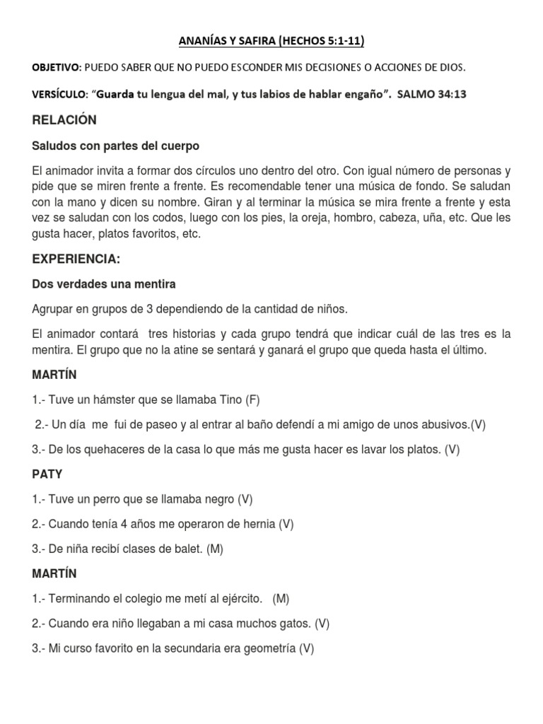 Ananías y Safira | PDF | San Pedro | Pecado