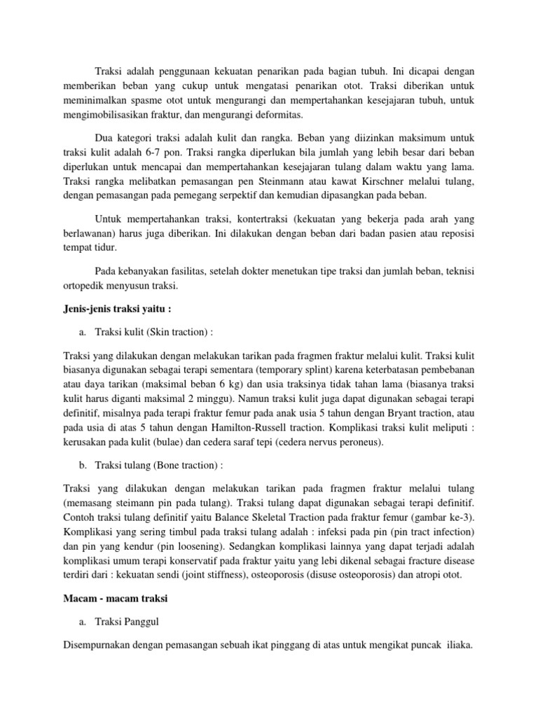 Pengertian dan Jenis Traksi Medis | PDF