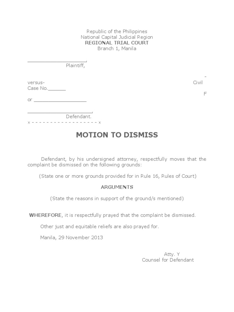Motion To Dismiss | PDF