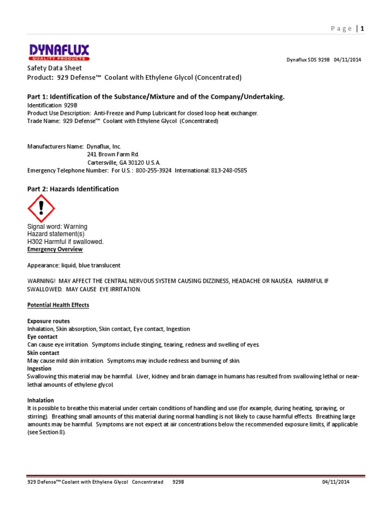 929B SDS | PDF | Dangerous Goods | Firefighting