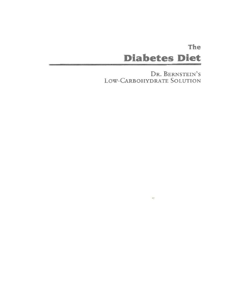 The Diabetes Diet by DR R Bernstein PDF | PDF | Low Carbohydrate Diet ...