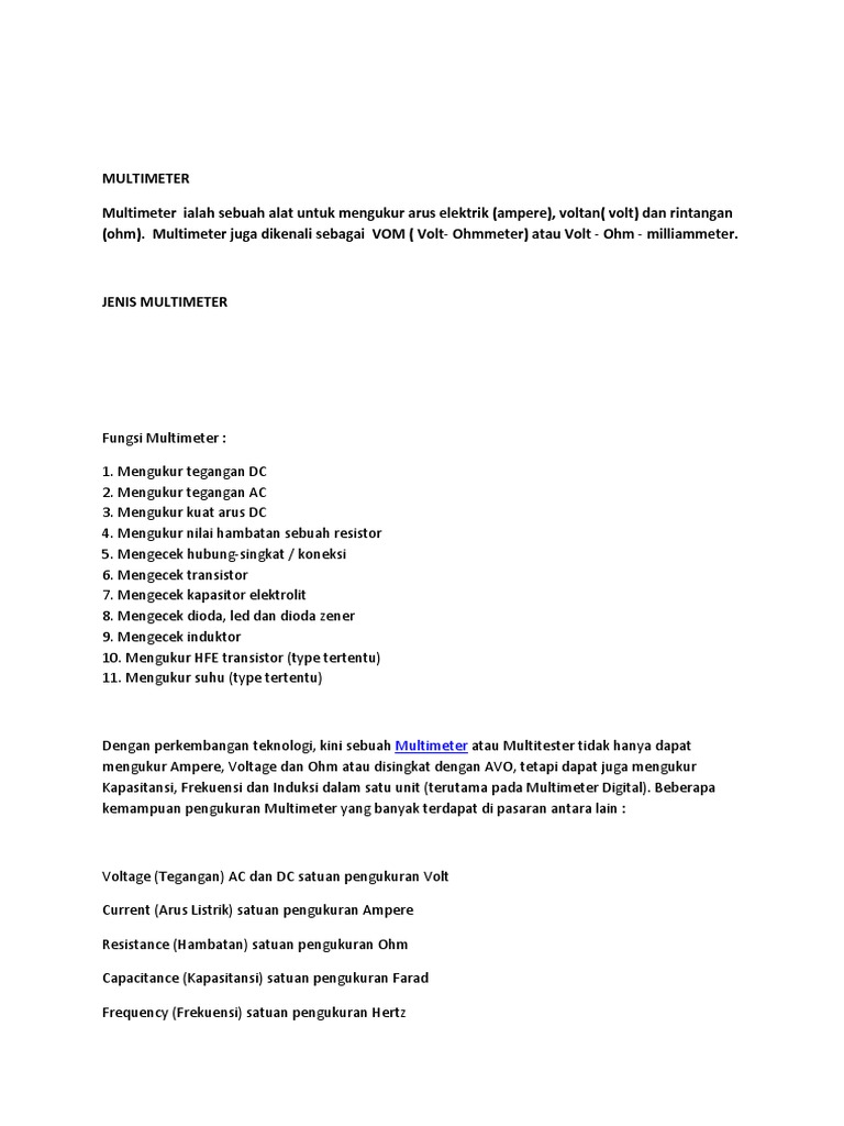 Assignment Multimeter | PDF | Metode & Bahan Ajar | Teknologi & Rekayasa
