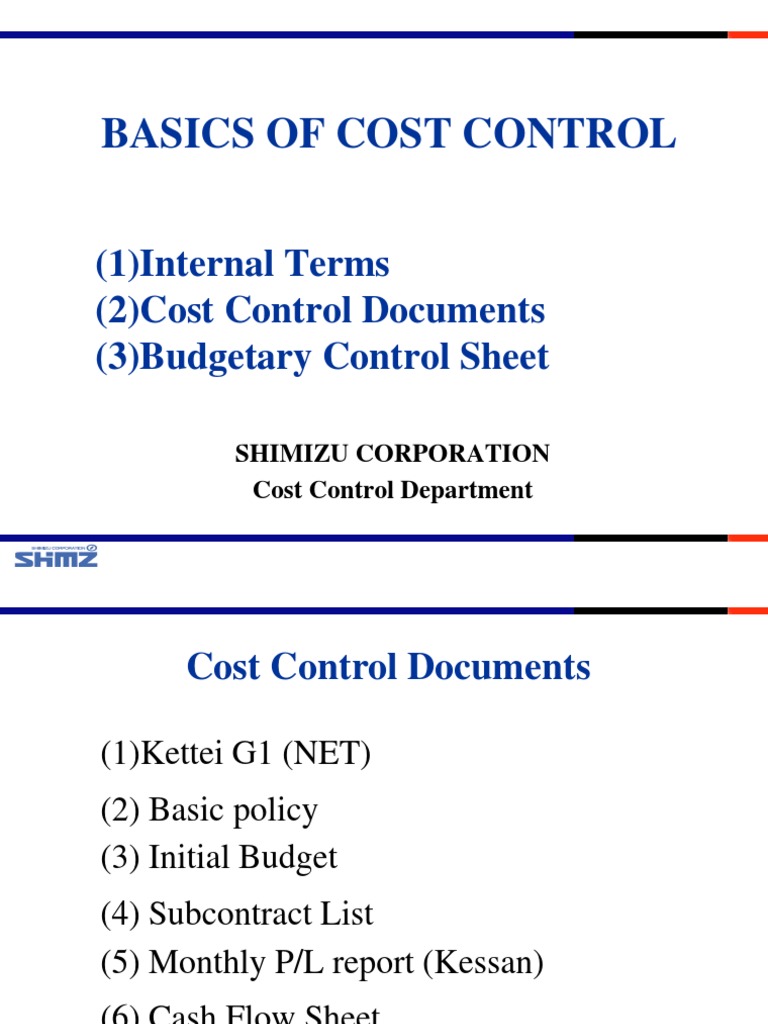 1) Basic of Cost Control | PDF | Cost Accounting | Budget