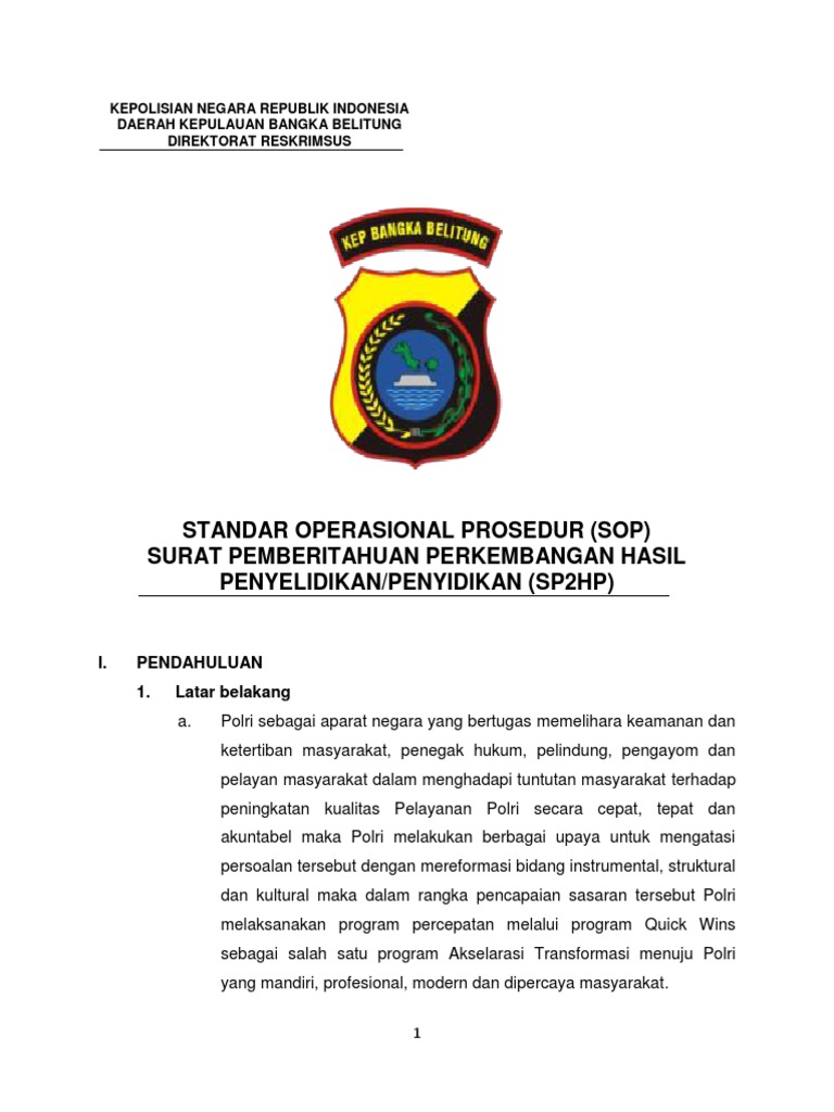 Sop SP2HP PDF | PDF