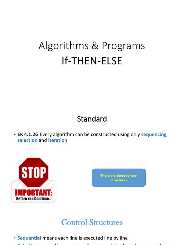 If Then Else | Download Free PDF | Iteration | Algorithms