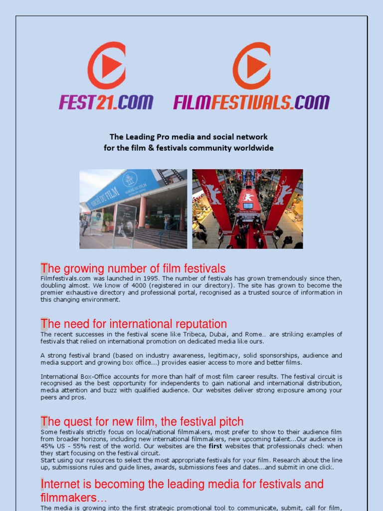 Presentation of Fest21 and Film Festivals | PDF | Mass Media | Advertising