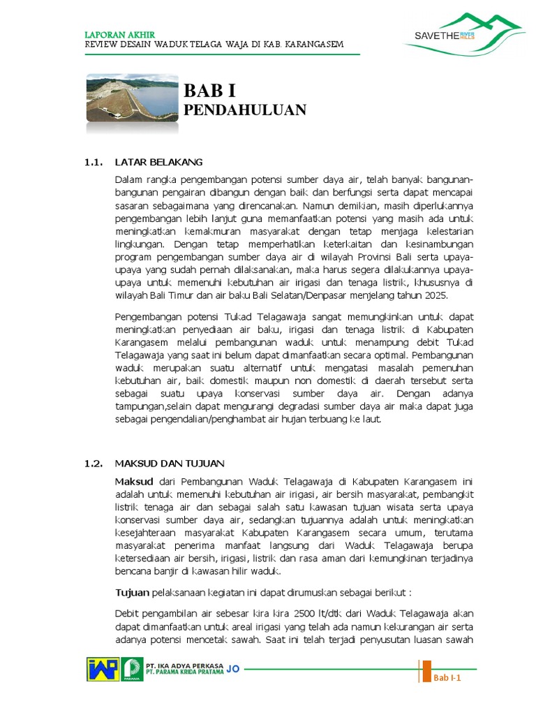 01 Bab I Lap Akhir Telagawaja (Pendahuluan) | PDF