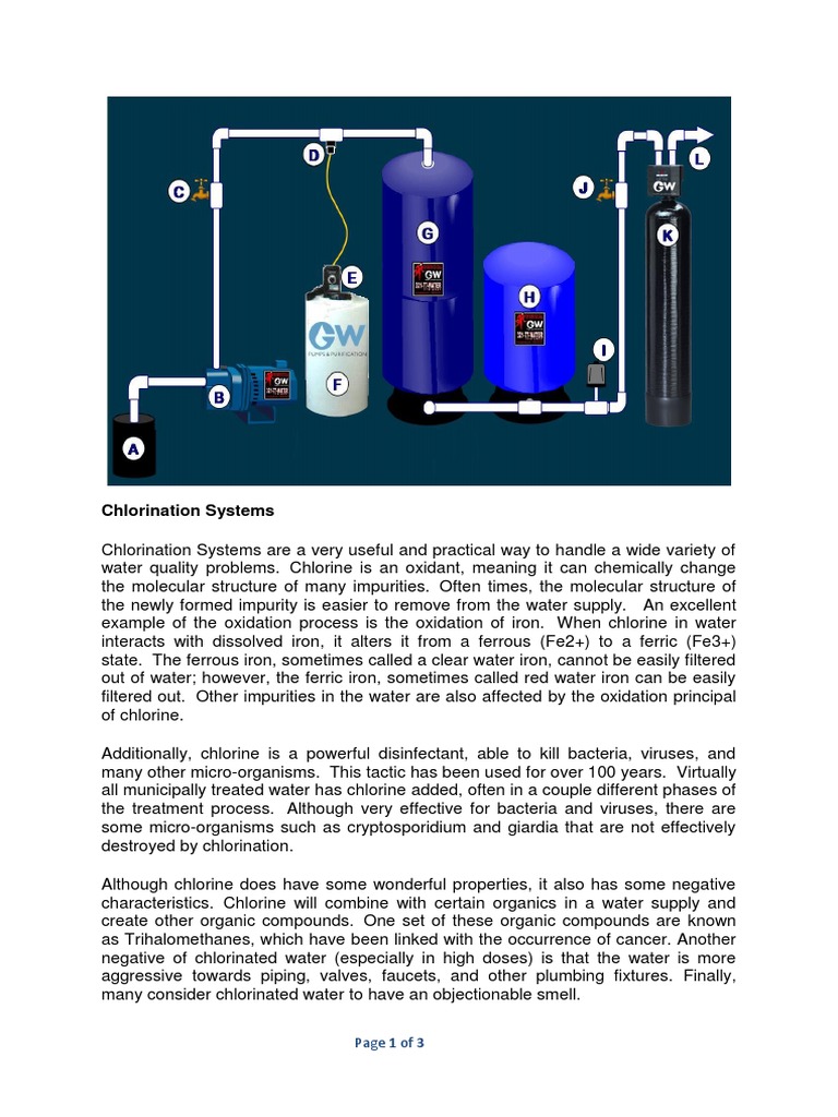 Chlorination Systems: Page 1 of 3 | PDF | Water Purification | Pump