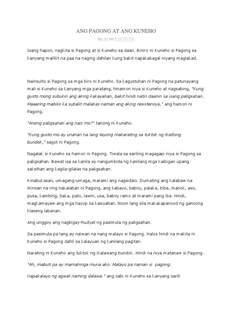 Ang Pagong at Ang Kuneho