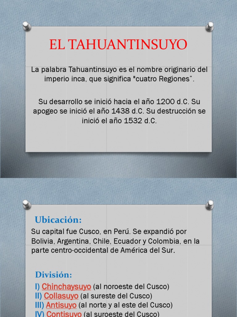 División y Expansión del Tahuantinsuyo | PDF | Ciencias sociales | Historia