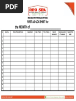 Monthly First Aid Log Sheet | PDF