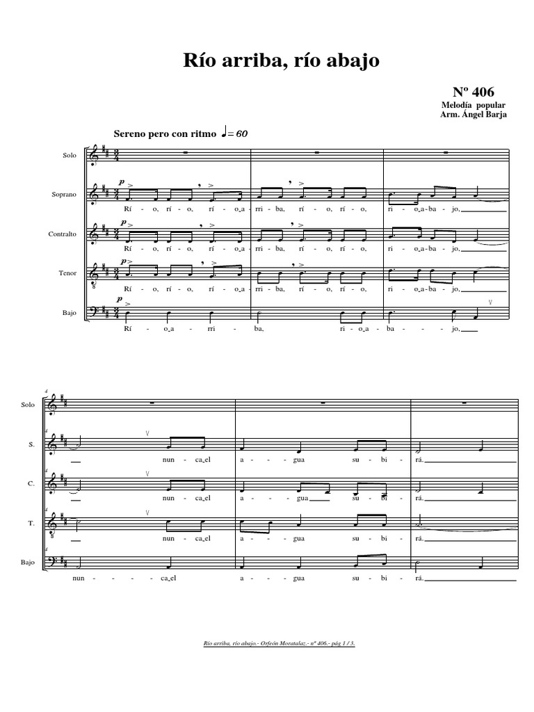 Río Arriba, Río Abajo | Música vocal | Canto