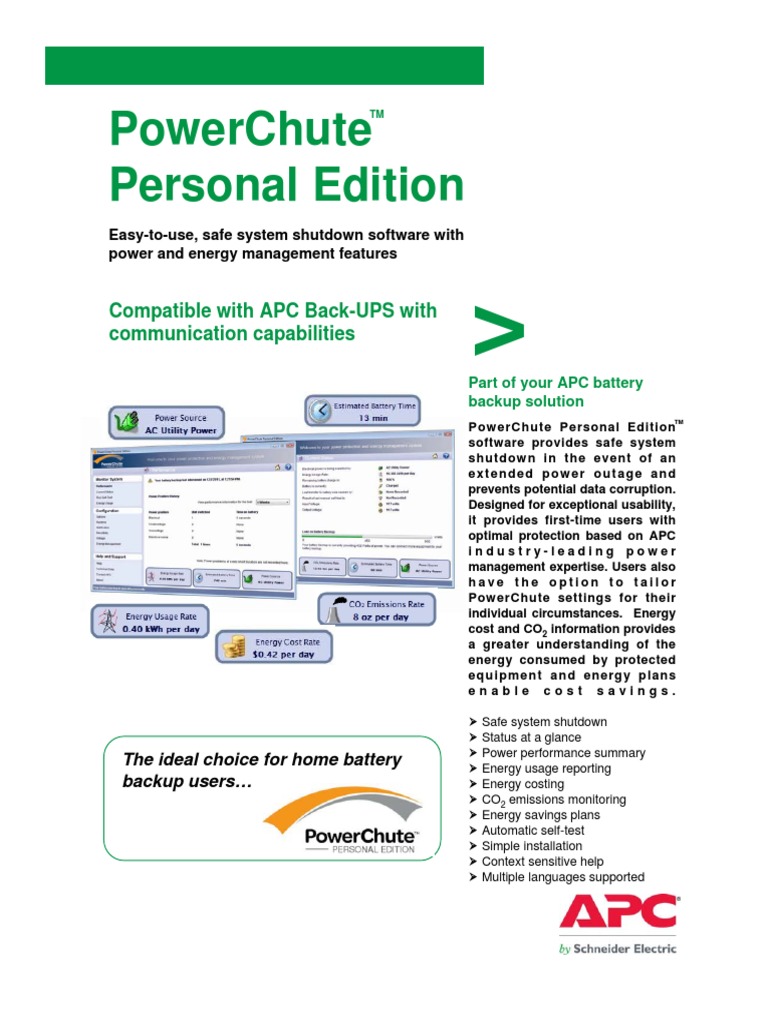 PowerChute Personal Edition - Presentation.pdf | Energy Management ...