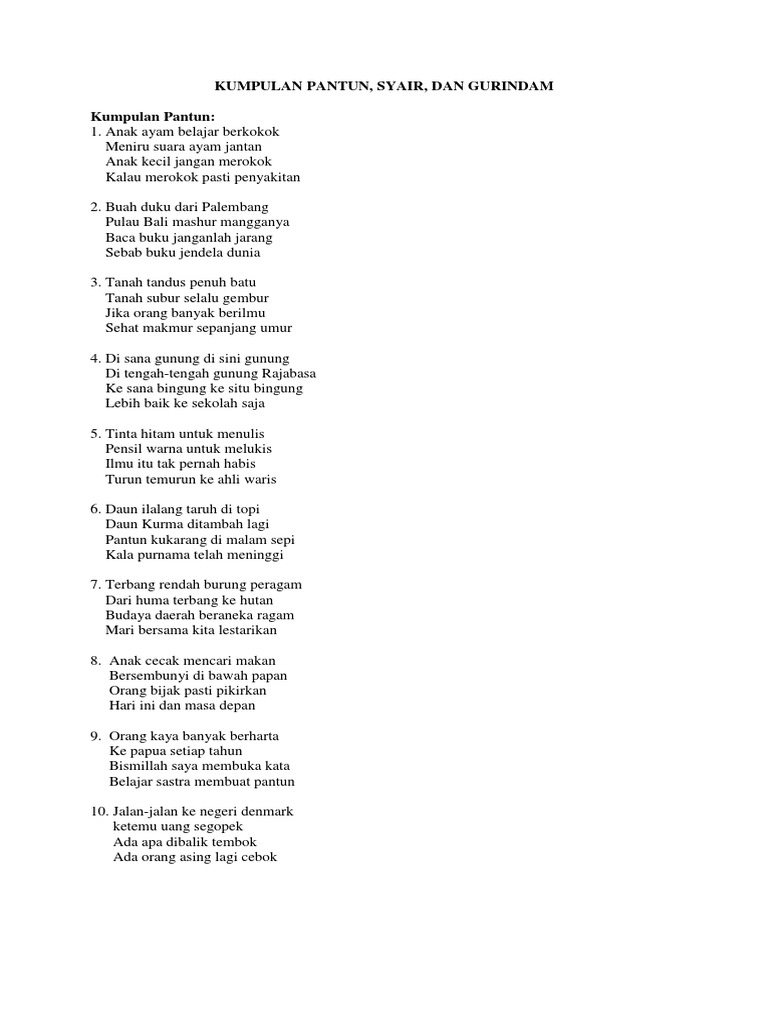 Kumpulan Pantun | PDF | Perjalanan