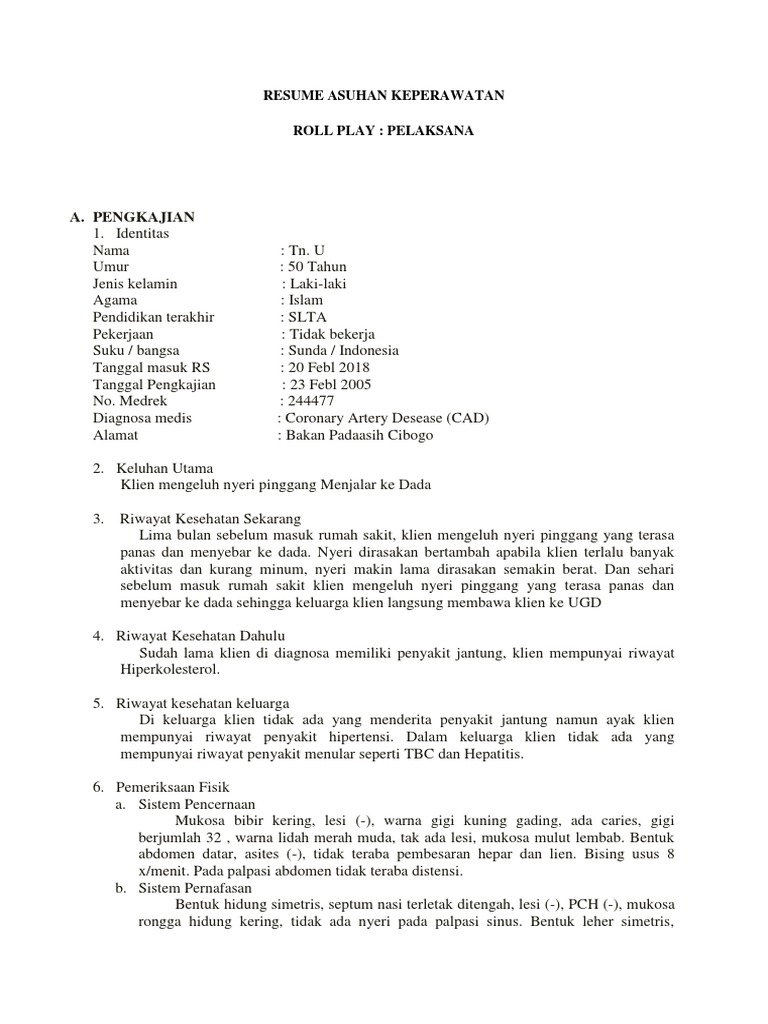 Resume Askep Cad | PDF