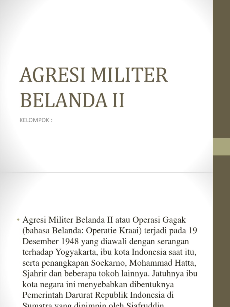 Agresi Militer Belanda Ii | PDF