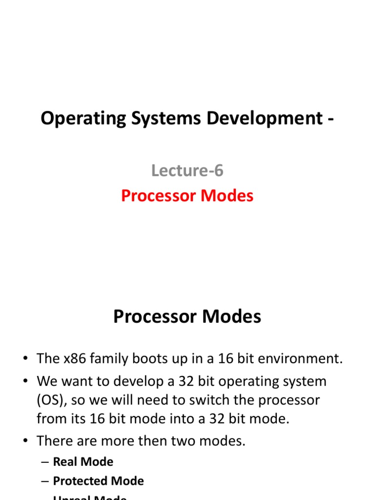Operating Systems Development - : Processor Modes | PDF | Digital ...