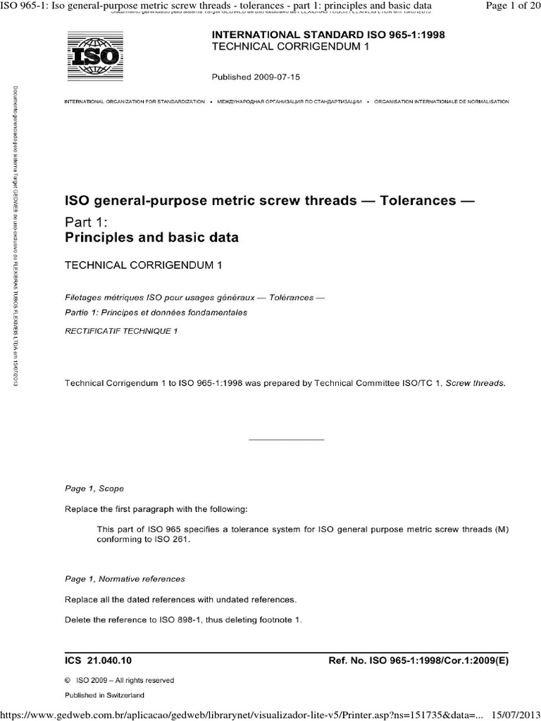 ISO 898-1 - 2013 | Cutting Tools | Screw