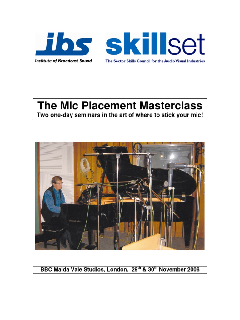 IBS Mic Placement Master Class Course Info | PDF | Microphone | Piano