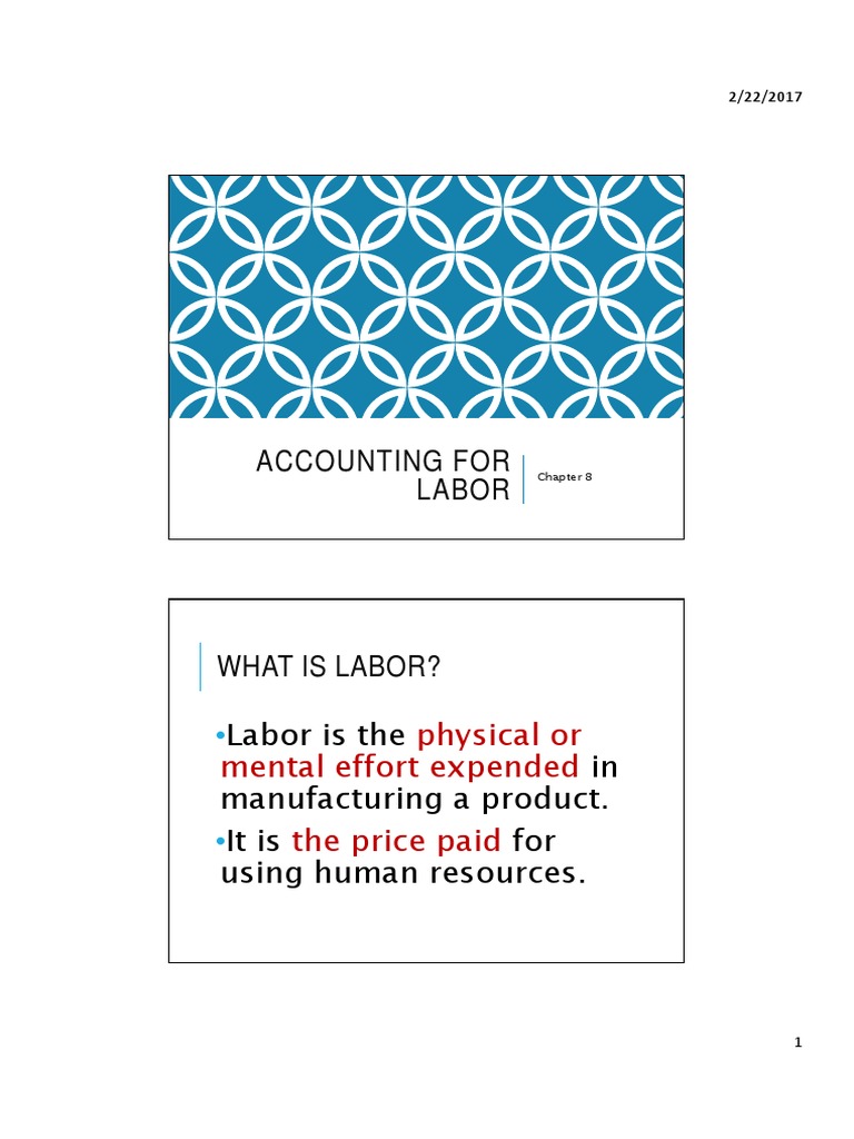 Accounting For Labor | PDF | Piece Work | Payroll