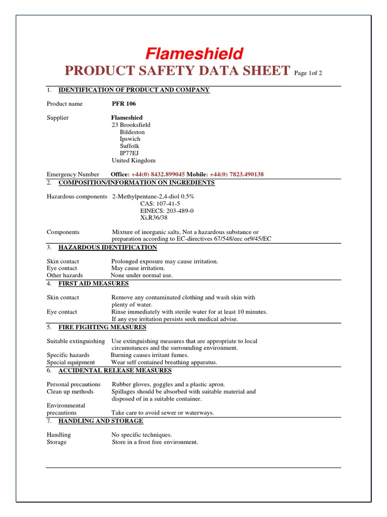 Flameshield Product Data Sheet | PDF | Personal Protective Equipment ...