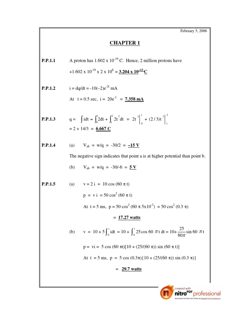 (Sadiku) Practice Problem Solution PDF | PDF | Series And Parallel Circuits | Electronic Circuits