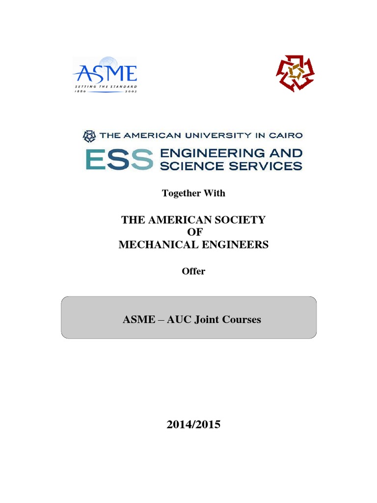ASME Brochure - Sept 2014 - June 2015 | PDF | Engineer | Engineering