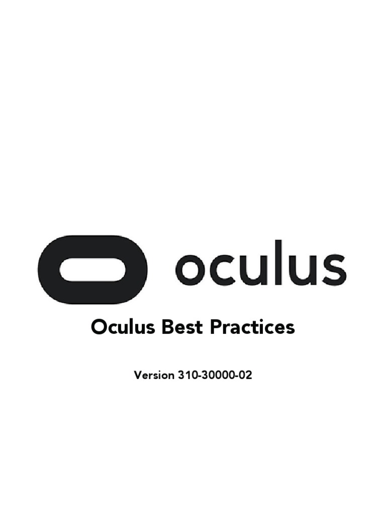 OCULUS Best Practices | PDF | Stereoscopy | Virtual Reality