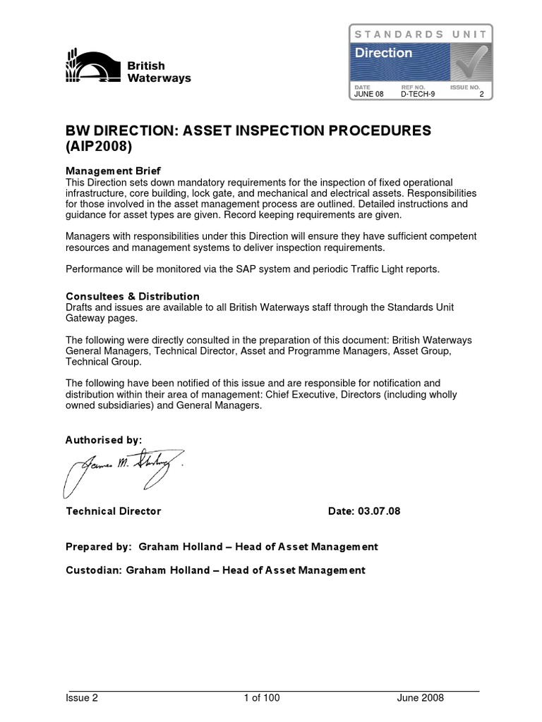 Asset Inspection Procedures PDF | PDF | Safety | Risk