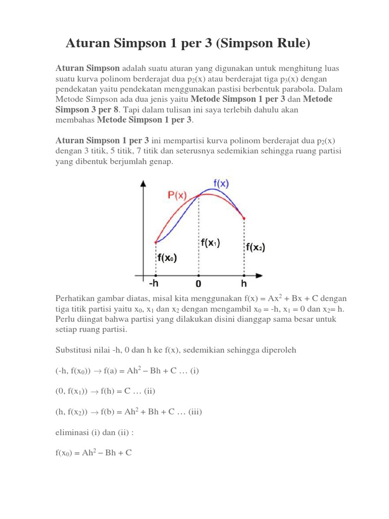 Aturan Simpson 1/3: Metode dan Rumus | PDF