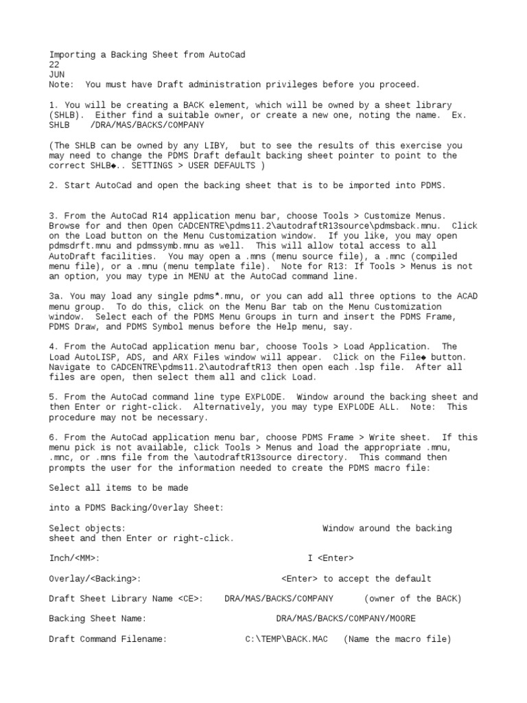 Back Sheet | PDF | Menu (Computing) | Auto Cad