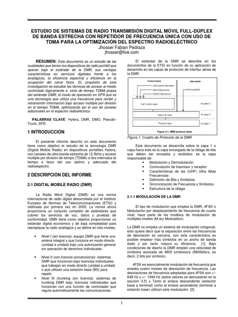 Estudio de DMR y 4FSK en Hytera | PDF | Transmisor | Antena (Radio)