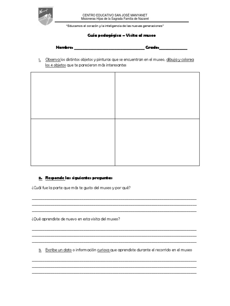 Guía Pedagógica: Visita al Museo | PDF | Arte