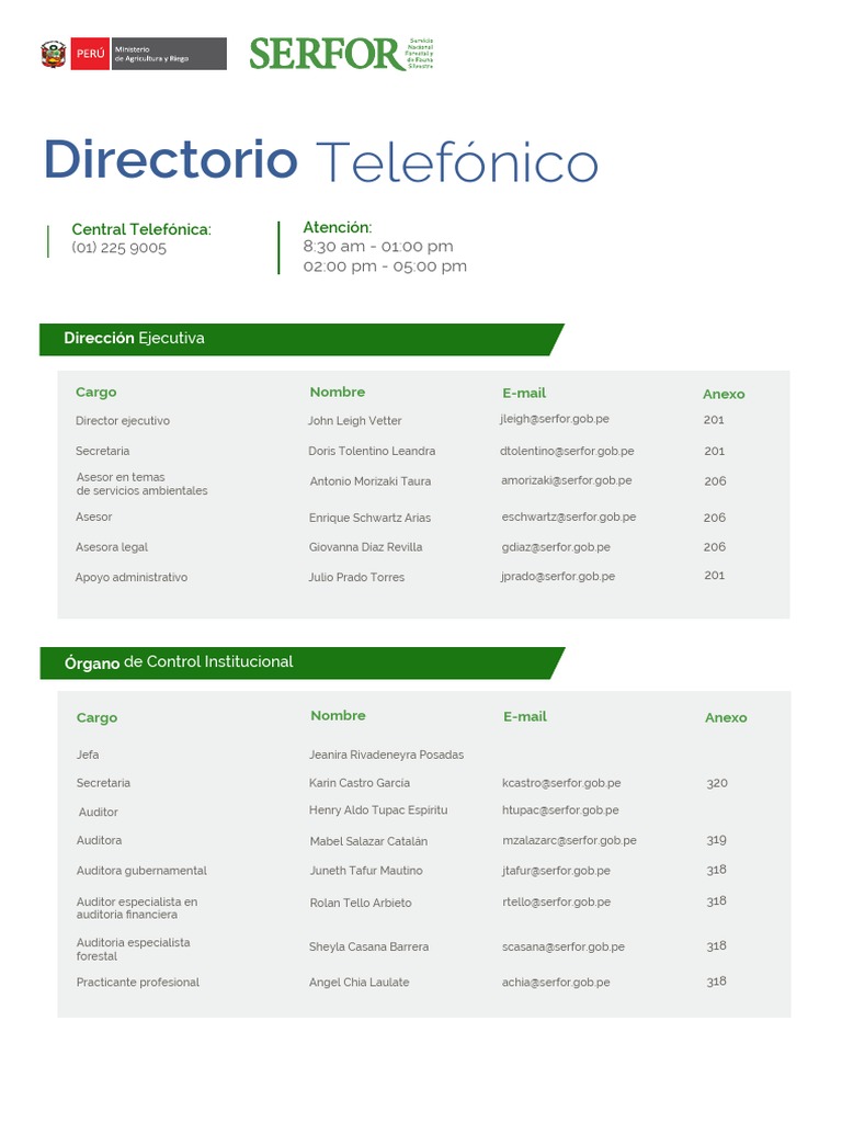 Directorio SERFOR | PDF | Business | Informática y tecnología de la ...