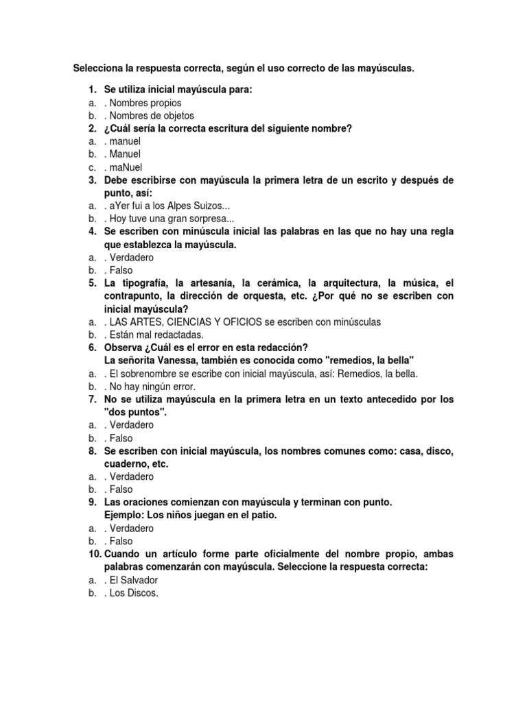 Práctica de Uso de Mayúsculas | PDF | Che Guevara | Agitación