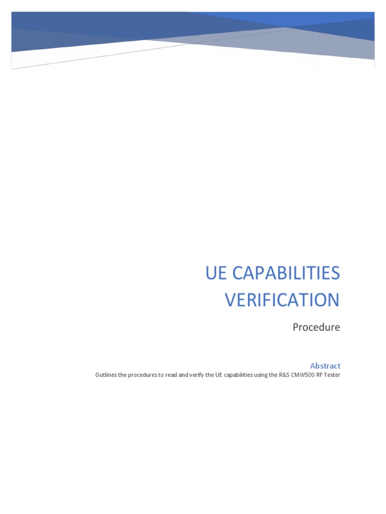 UE Cap CMW500 Procedure v1.1 | PDF | Duplex (Telecommunications ...