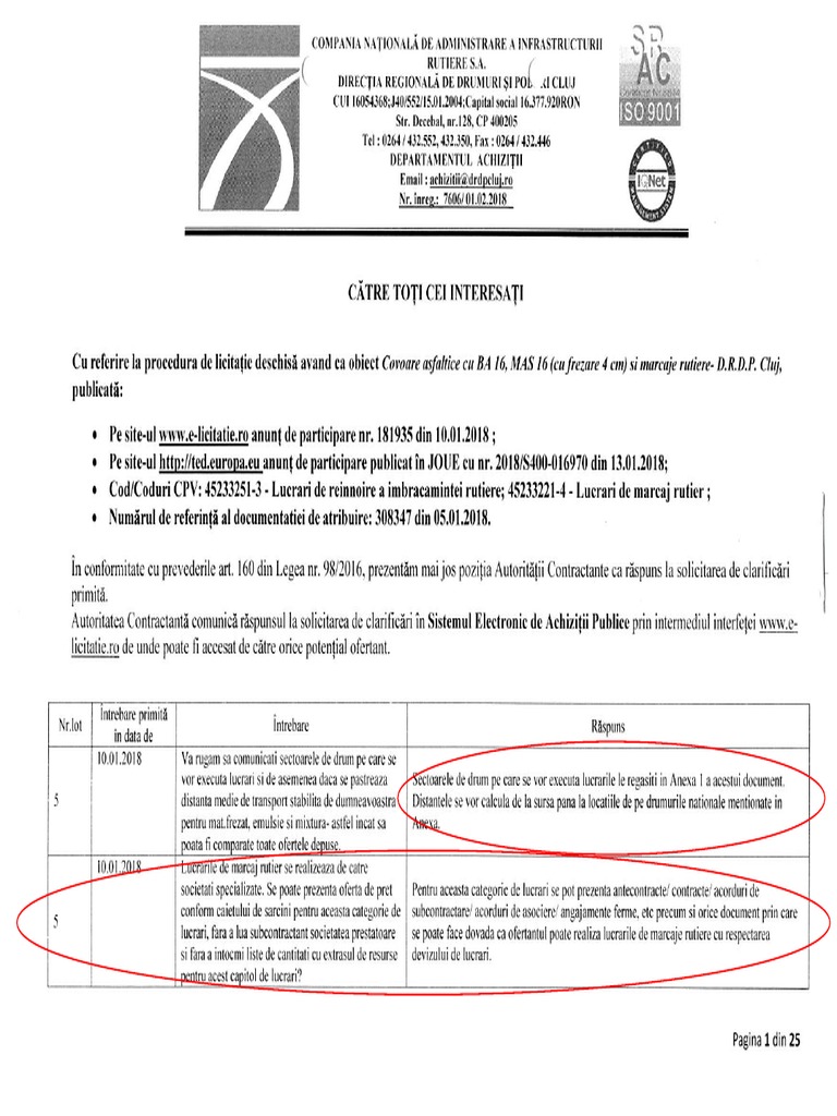 011-Raspuns La Solicitari de Clarificari | PDF