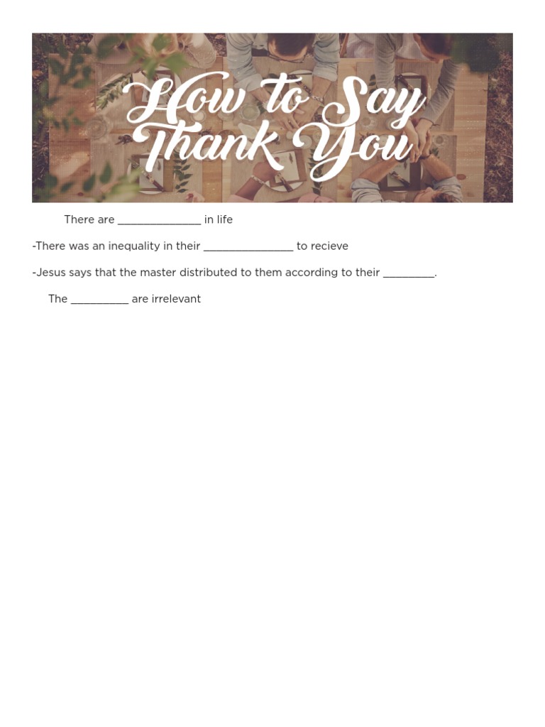 How To Say Thank You Test | PDF