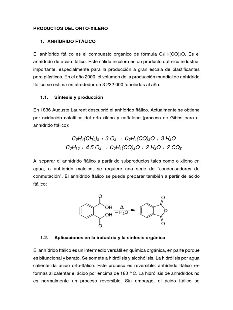 Anhídrido Ftálico | PDF | Sustancias químicas | Compuestos químicos