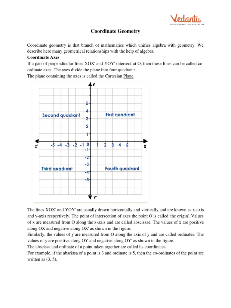 Coordinate Geometry | PDF | Teaching Methods & Materials