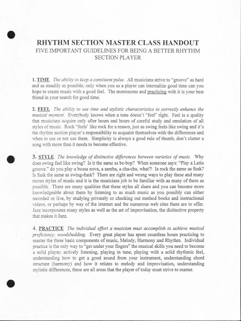 Mastering Rhythm Section Skills | PDF | Jazz | Drum Kit