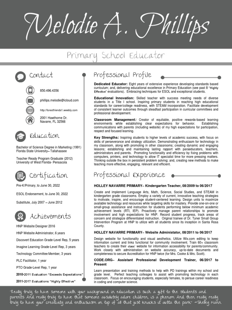 Phillips Resume | PDF | Teachers | English As A Second Or Foreign Language