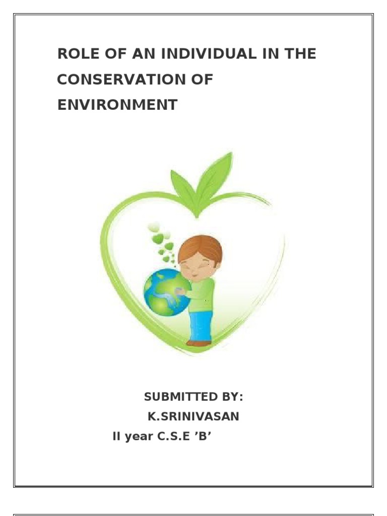 Role of An Individual in The Conservation of Environment | PDF ...