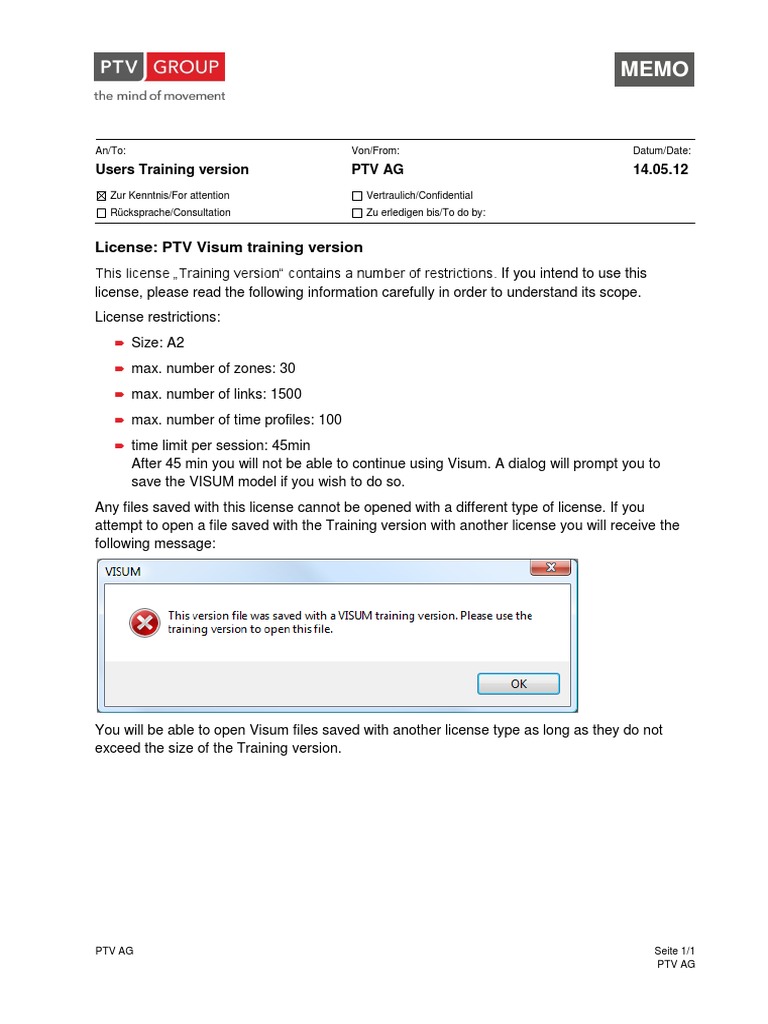 PTV Visum Student License | PDF